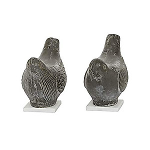 Deco 79 Set of 2 Brown Ceramic Coastal Bird Sculpture 16.75, 18.25 Inches