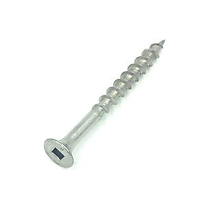 #8 X 1-1/4" Square Drive Flat Head Deck Screw 316 Stainless Steel Type 17 Point W/Nibs (1000)
