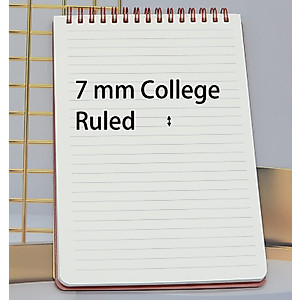 Yansanido Top Bound Spiral Notebook, 4 Pcs 4 Color A5 Size Thick Plastic Hardcover 7mm College Ruled Paper 80 Sheets (160 Pages) Journal for School and Office Supplies (4 Pcs A5)