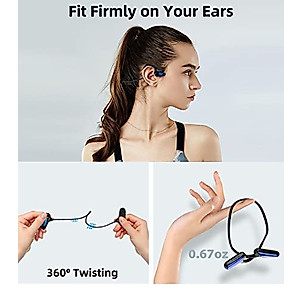 Jassco Air Bone Conduction Headphones, Bluetooth Open Ear Headphones Wireless Air Conducting Earphones with Built-in Mic, Waterproof Earphones Sports Headset for Running, Cycling, Workouts- Blue
