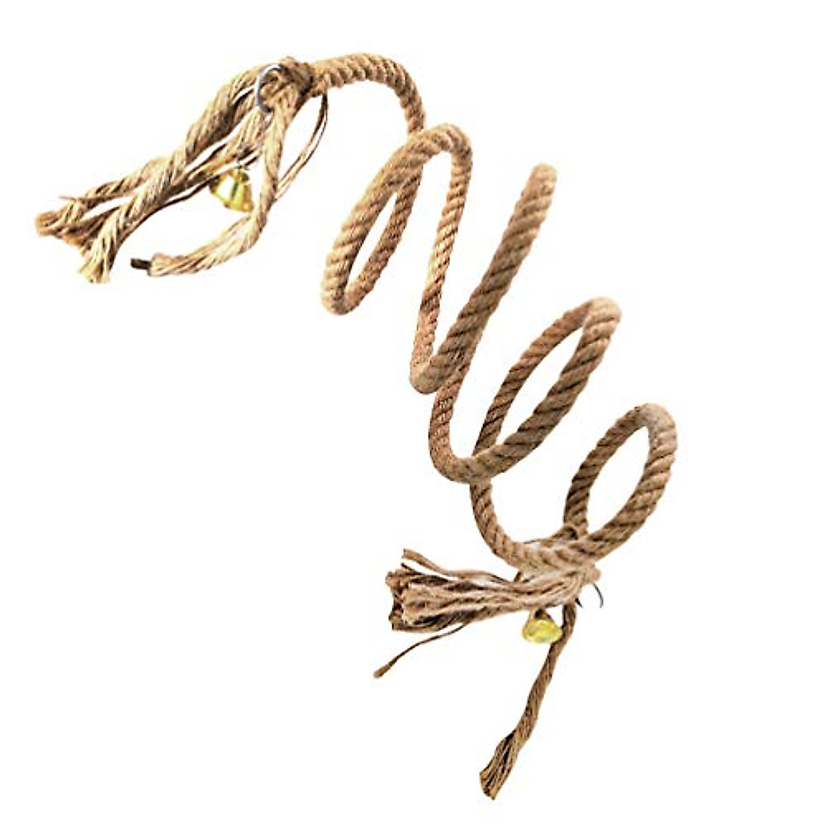 POPETPOP Parrot Rope Perch Hemp Rope Bungee Bird Toy Parrot Cage Toy for Conure (S)