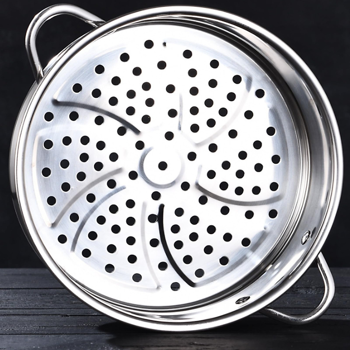 BinaryABC Stainless Steel Steamer Dumpling Steamer Food Steamer Basket Veggie Steamer Basket Rice Noodle Roll Steamer Insert Pot,20cm