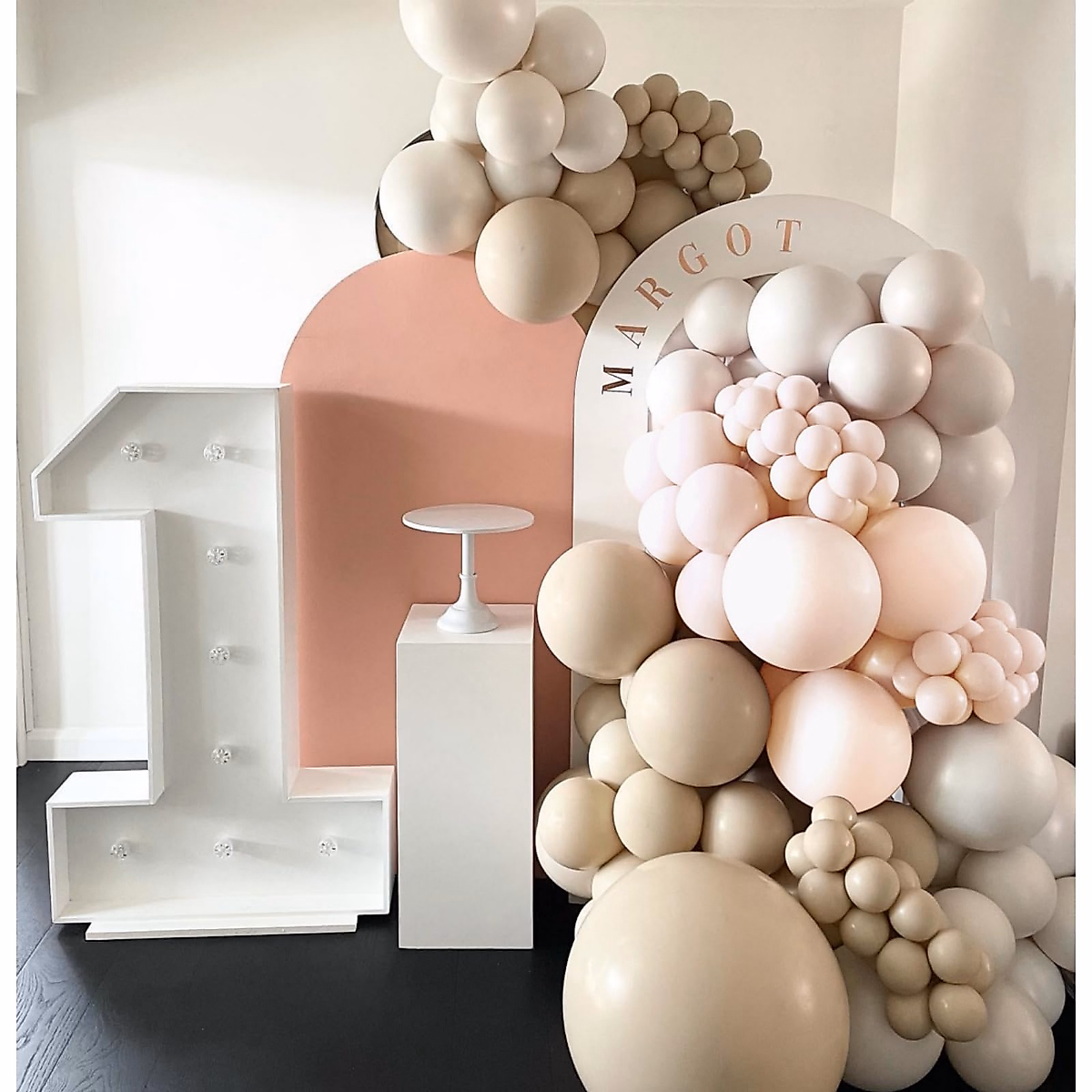 Double Stuffed Neutral Beige And White Sand Balloons Garland Blush Ivory Apricot Balloons Cream White Sand Balloons Arch Kit For Baby Shower Gender Reveal Birthday Boho Party Decorations