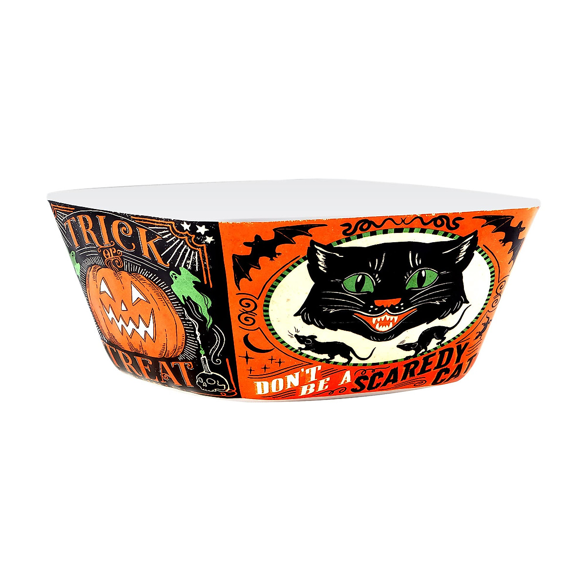 Certified International Scaredy Cat 3 pc. Melamine Hostess Serving Set, Multicolor, Large