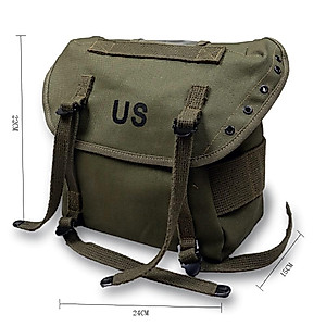 YBRR M1961 M1956 Butt Pack Bag Pouch US Vietnam Era Canvas Combat Field Gear with Straps Green