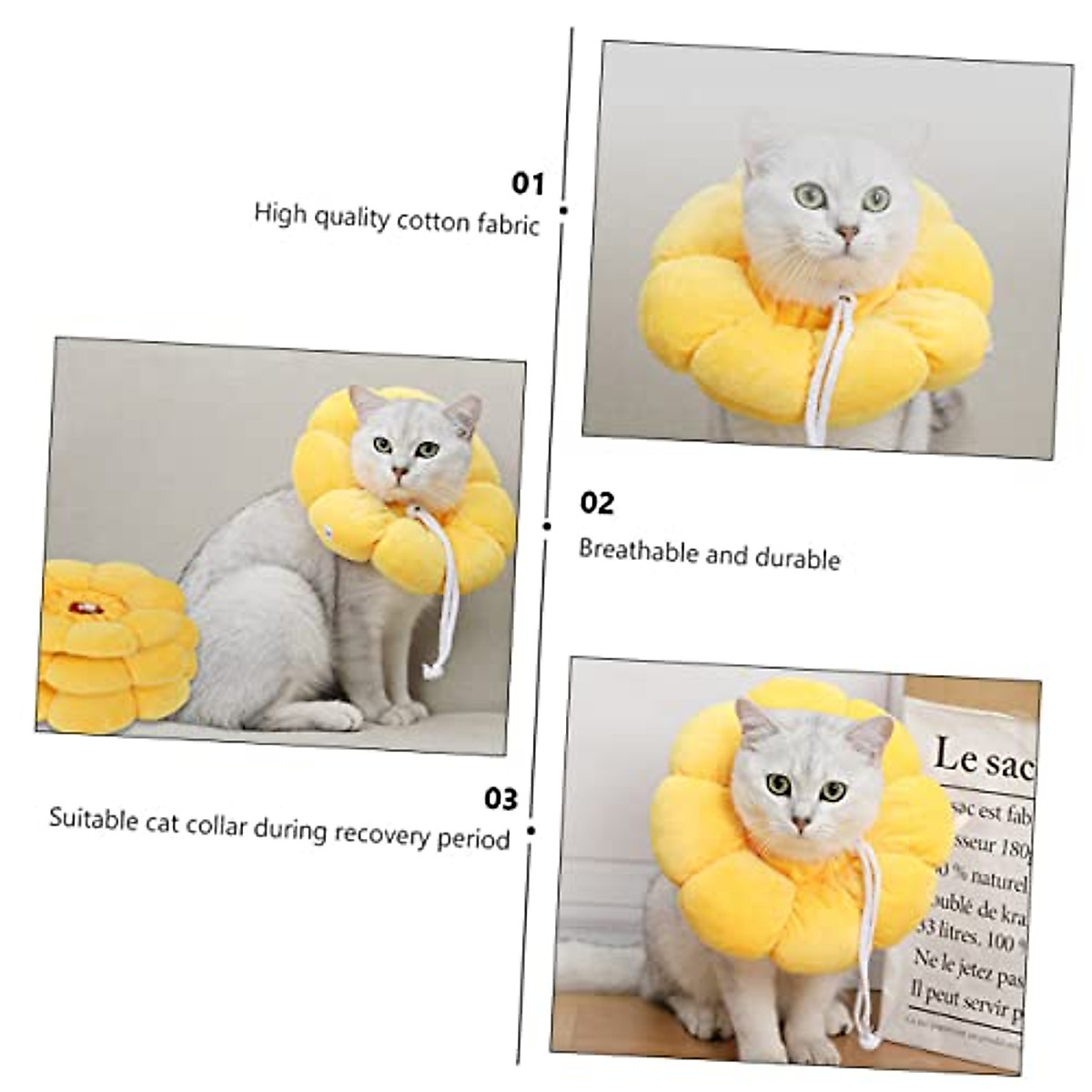 DOITOOL 3pcs Elizabeth Circle Surgery Protective Collar Cat Cone Collar Soft Cat Recovery Neck Cone Puppy Collars for Small Puppies Puppy Cone Puppies Collars Kitten Cat Headgear Pp Cotton