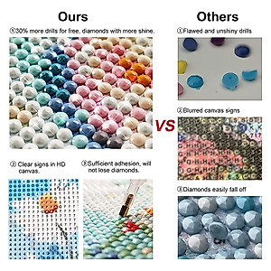 XWJJ Diamond Painting Mountain Kit,Diamond Art Kits for Adults Moon Full Round Drill (12x16 inch) ,Abstract Scenery Paint with Diamonds Crystal Gem for Gift,Wall Decor