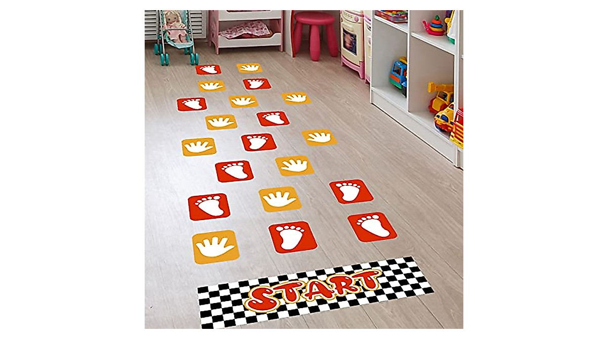 Colorful Footprint Floor Stickers for Kids' Rooms