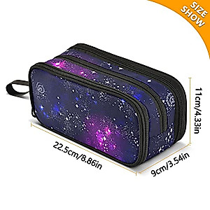 CHIFIGNO Constellation Pattern Space Galaxy Pencil Pen Case Big Capacity Office College School Pencil Pouch Organize Bag Crayon Box for Teens Boys Girls Adults Student