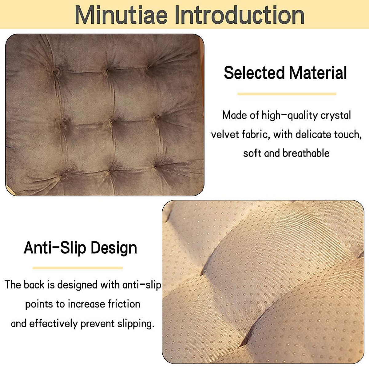 RUNLAIKEJI Plush Office Chair Cushion,One-Piece Office Chair Back Cushion for Back,Desk Chair Cushion with tie,Non Slip seat Cushion,Fit Desk Chair Cushion for Long Sitting(17.7 * 33.4inch)