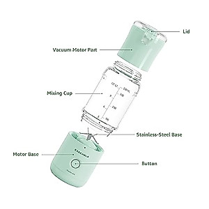 Personal Blender, Portable Blender for Shakes and Smoothies, Fresh Juice Mini Fast Blender with 6 Blades, Rechargable Single Blender BPA Free for Kitchen, Sport, Travel (Green)