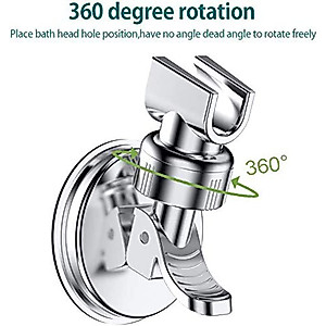 Shower Head Holder Suction Cup Handheld Showerhead Bracket Adjustable Height Shower Holder, Removable Handheld Wand Holder Wall Mounted Suction Bracket