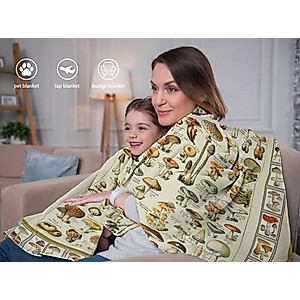 Fleece Throw Blanket for Couch - Super Soft Cozy Bed Blanket Lightweight Plush Fuzzy Mushroom Blankets and Throws for Sofa, 60 X 80 inches, Twin Size