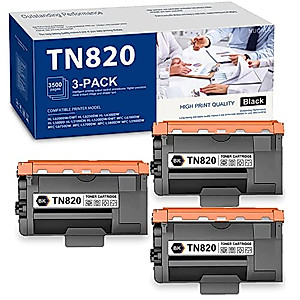NUCALA TN820 High Yield Toner Cartridge: Compatible TN-820 Toner Cartridge Replacement for Brother HL-L6200DW MFC L5850DW L5900DW MFC-L5900DW HL-L5100DN MFC-L5850DW Printer (3-Pack,Black)