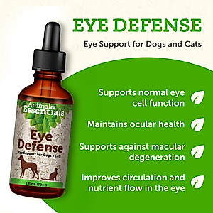 Animal Essentials Eye Defense for Dogs & Cats - Eye Support, Ocular Health, Lutein-Rich Formula, Herbal Blend, Bilberry, Calendula - 1 Fl Oz