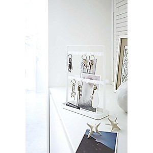 Yamazaki Stand Home Rack-Modern Hook Organizer Stand | Steel | Key Storage, One Size, White