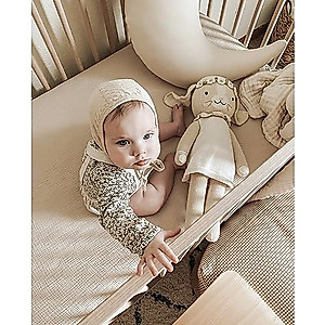 Konssy Muslin Fitted Crib Sheets 100% Cotton Baby Crib Sheets for Standard Crib Mattress (28 X 52 Inches), Soft and Breathable for Boys Girls (Clay)