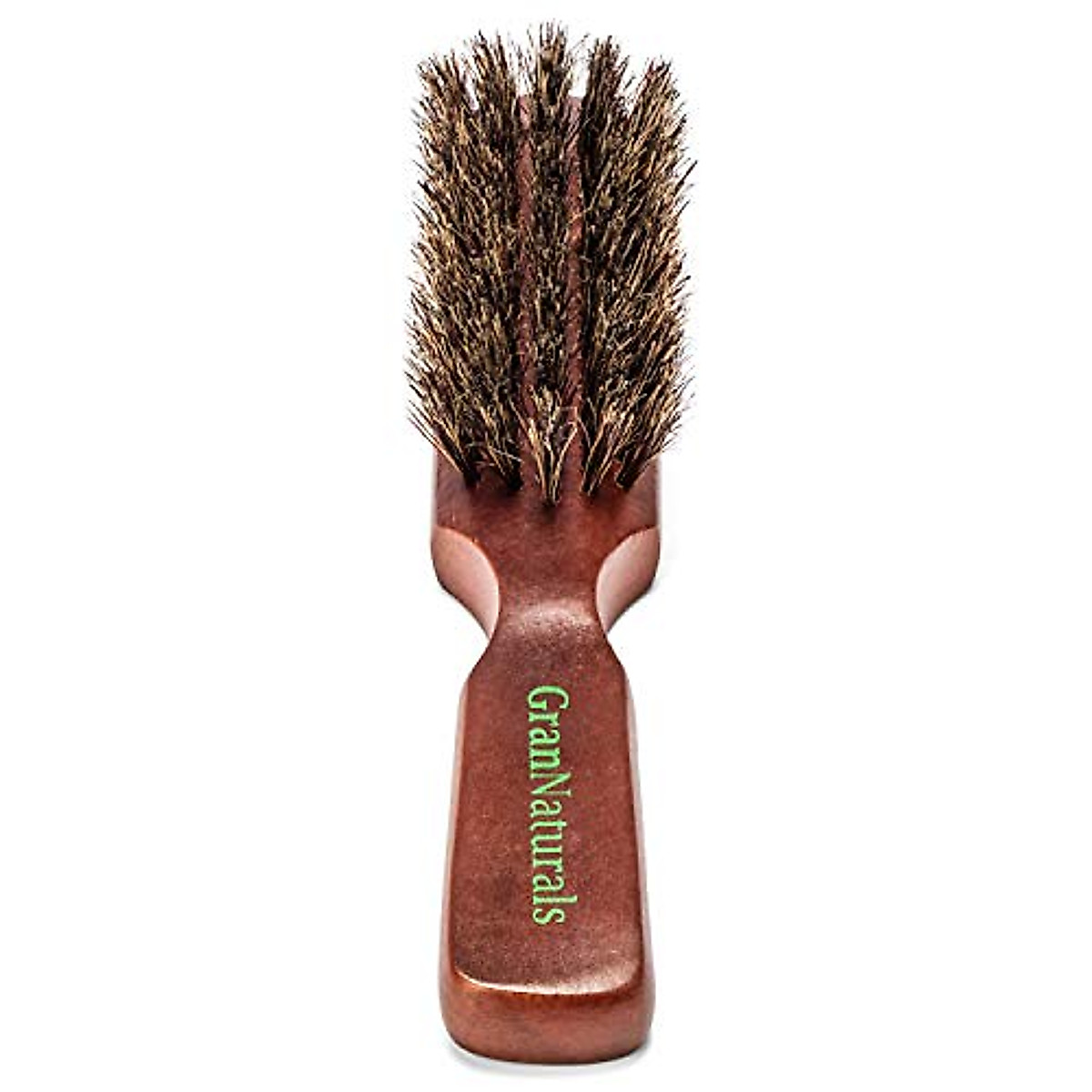 GranNaturals Mens Hair Brush - Soft Boar Bristle - 100% Natural Brown Wooden Club Style Brush for Men - Styling Beard Hairbrush for Fine or Thin Hair