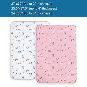 Pack and Play Sheets, Pack n Play Sheets | Mini Crib Sheets 2-Pack, Ultra Soft Pack n Play Mattresses Sheets Compatible with Graco Pack n Play, Soft and Breathable Material, Pink