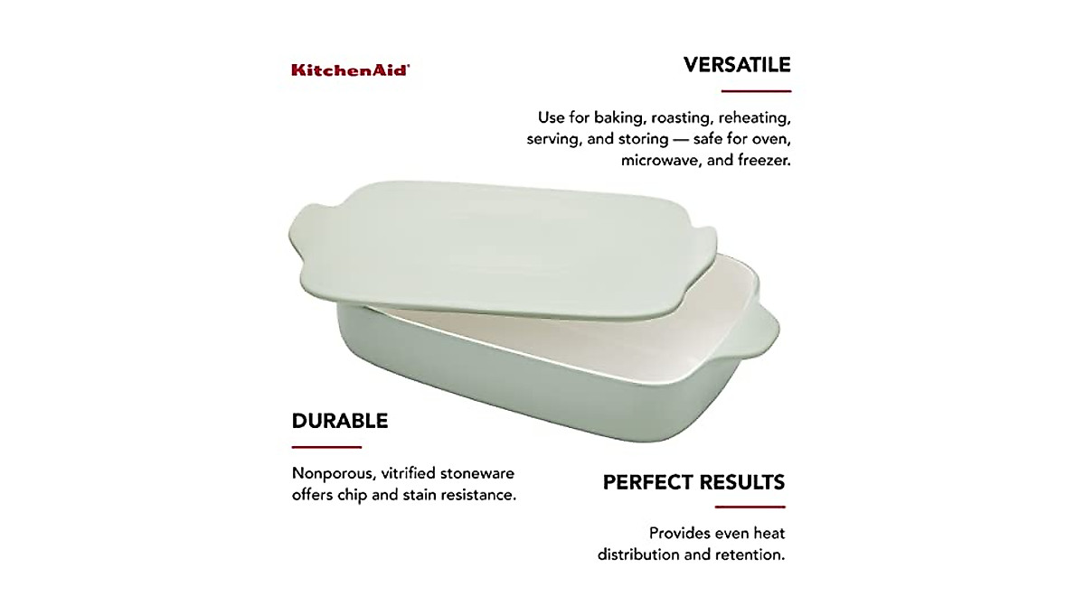 KitchenAid 4.5-Quart Vitrified Stoneware Baker - Pistachio