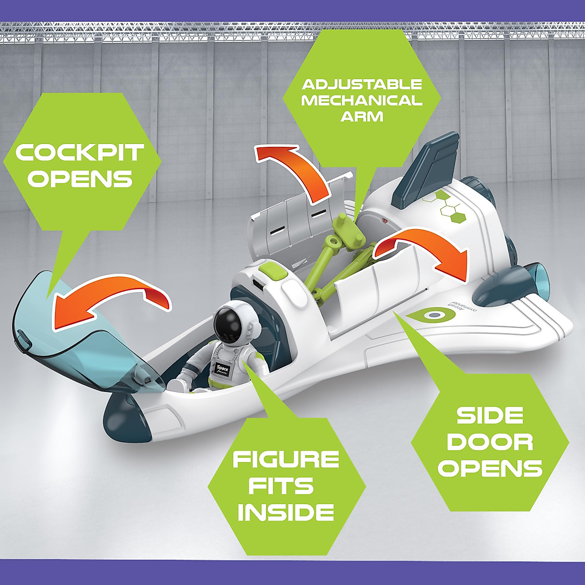 BLOONSY Space Shuttle Toy | Rocket Ship with Astronaut | Space toys for kids 3 5