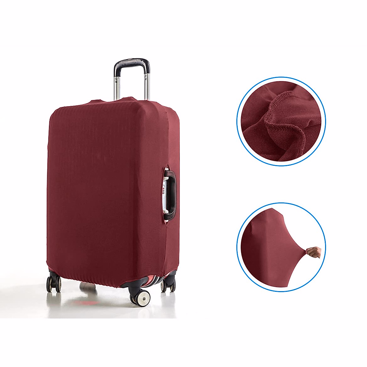 Travel Luggage Cover Red Printed with Pocket Suitcase Cover Fits 26-28 Inch