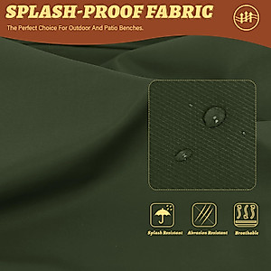 Focuprodu Bench Cushions.Double Piping Bench Cushions for Indoor/Outdoor Furniture,42x16 inchs Outdoor Bench Cushions for Courtyards, Terraces, Swing Cenches (42x16x2.5, Military Green)