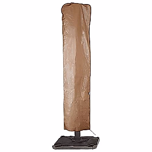 Abba Patio Offset Umbrella Cover, Patio Cantilever Umbrella Cover for 9-11 Ft Outdoor Umbrella, Market Umbrella/Parasol Cover with Zipper and Waterproof, Brown