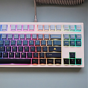 TOKEY Custom Keycaps-129 Keys Full Kit Set, Cherry Profile, PBT Dye Sublimation Non-Backlight US ANSI Layout Keycaps, for Cherry MX Gateron Kailh Box Switches Mechanical Gaming Keyboards(Moonrise)