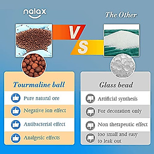 nalax Electric Microfiber Adjustable Heating Weighted Pad with Tourmaline Beads. Jade Stones, Off Timer, & Controller for Muscle Pain Relaxation, XL