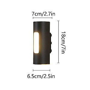 CHENBAI Modern Outdoor LED Wall Sconce Lighting Fixture 12W Warm White Up and Down Indoor Wall Lamps IP65 Porch Light Fixture Waterproof for Garden Courtyard Wall Hallway Home Room Decor