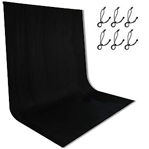 CIPAZEE Black Backdrop Photo Background - 8x10FT Backdrop Photography Background Screen for Video Recording Photoshoot Picture Photography