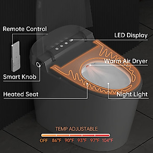 EPLO Smart Toilet Bidet with Tank Built In,Auto Open Close Lid,ADA Comfort Height,Dual Auto Flush,1000 Gram MaP Flushing Score,Heated seat,Modern Elongated One Piece Bidet Toilets Combo U8PRO