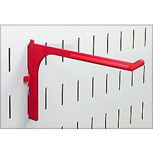 Wall Control Pegboard 6in Reach Extended Slotted Hook Pair - Slotted Metal Pegboard Hooks for Wall Control Pegboard and Slotted Tool Board – Red