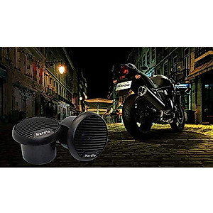 Herdio 3 Inch Waterproof Marine Speakers 2 Way Full Range Audio Stereo System Motorcycle Speaker with MAX Power 140 W (pair) for Motorcycle,Boat,UTV,ATV,Golf Carts,Powersports,CAR,SPA,Hottub(Black)