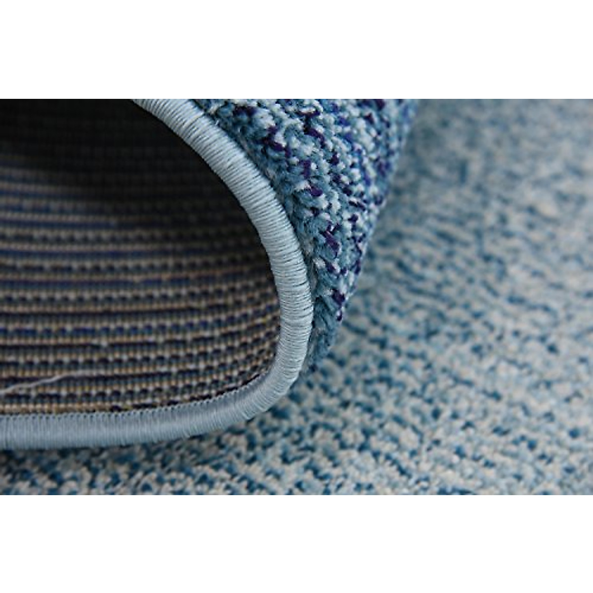 Unique Loom Estrella Collection Distressed, Gradient, Dark Colors, Abstract, Modern Area Rug, 5 ft x 8 ft, Blue/Beige