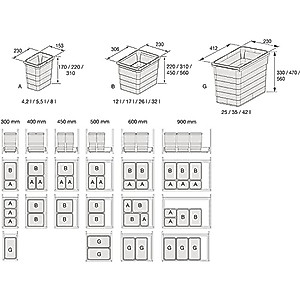 NINKA 5075.90 42514 Waste Bin 32 litres with Handles for Waste Bin Plastic Dark Grey Silver 32 L