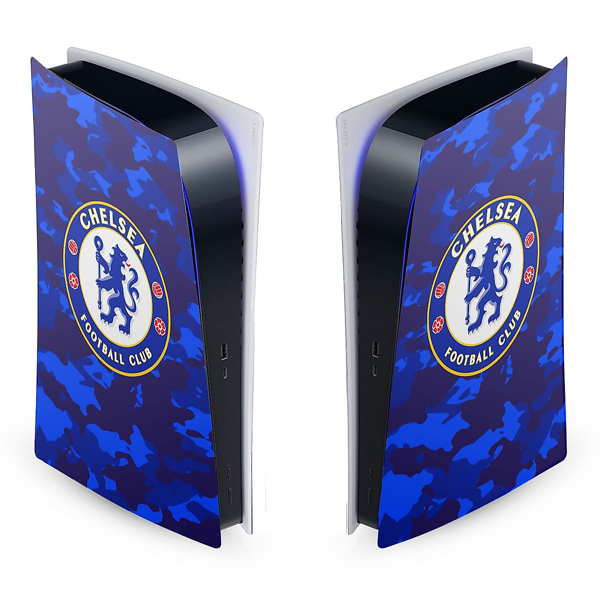 Head Case Designs Officially Licensed Chelsea Football Club Camouflage Mixed Logo Vinyl Faceplate Sticker Gaming Skin Decal Cover Compatible With Sony PlayStation 5 PS5 Digital Edition Console