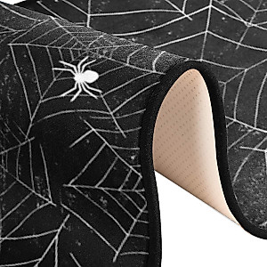 ALAZA Halloween Black and White Grunge Background with Spiderwebs Runner Area Rug Non Slip Floor Mat for Hallway Entryway Living Room Bedroom Dorm Home Decor 72x24 inches