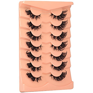 Cat Eye Lashes Cluster False Eyelashes Fox Eye Lashes Natural Look Lashes Mink Russian Strip D Curl Lashes Cluster by Winifred