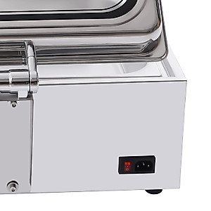 NeNchengLi Electric Chafing Dish Buffet Set 9QT Half-Size Buffet Warmer Chafing Server Set, Stainless Steel Catering Food Warmer Rectangular Chafer, Party Catering Tray W/Lid