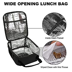 Femuar Lunch Box for Men Women Adults, Small Lunchbox for Work Picnic - Reusable Lunch bag Portable Lunch tote, Black