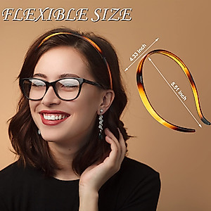 Waydress 3 Pieces Flex No Pressure Plastic Headbands Effortless Teeth Comb Headbands Skinny Bands Hair Accessories for Women and Girls (Black, Light Brown, Dark Brown)