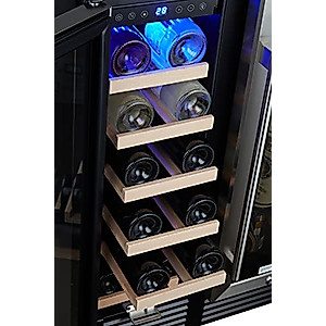 Dxacvkc 24'' Wine Cooler Refrigerator, Beverage Refrigerator with Stainless Steel Tempered Glass Door, Dual Zone Built-in or Freestanding Fridge with Large Capacity