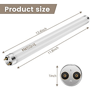 Bug Zapper Light Bulbs, Replacement Bulbs for 20W Electric Mosquito Zapper, 4 Pack 13'' 10W UV T8 Fluorescent Light Tube Replacement for 20W Indoor Outdoor Electronic Insect Pest Zapper Lamp Killer