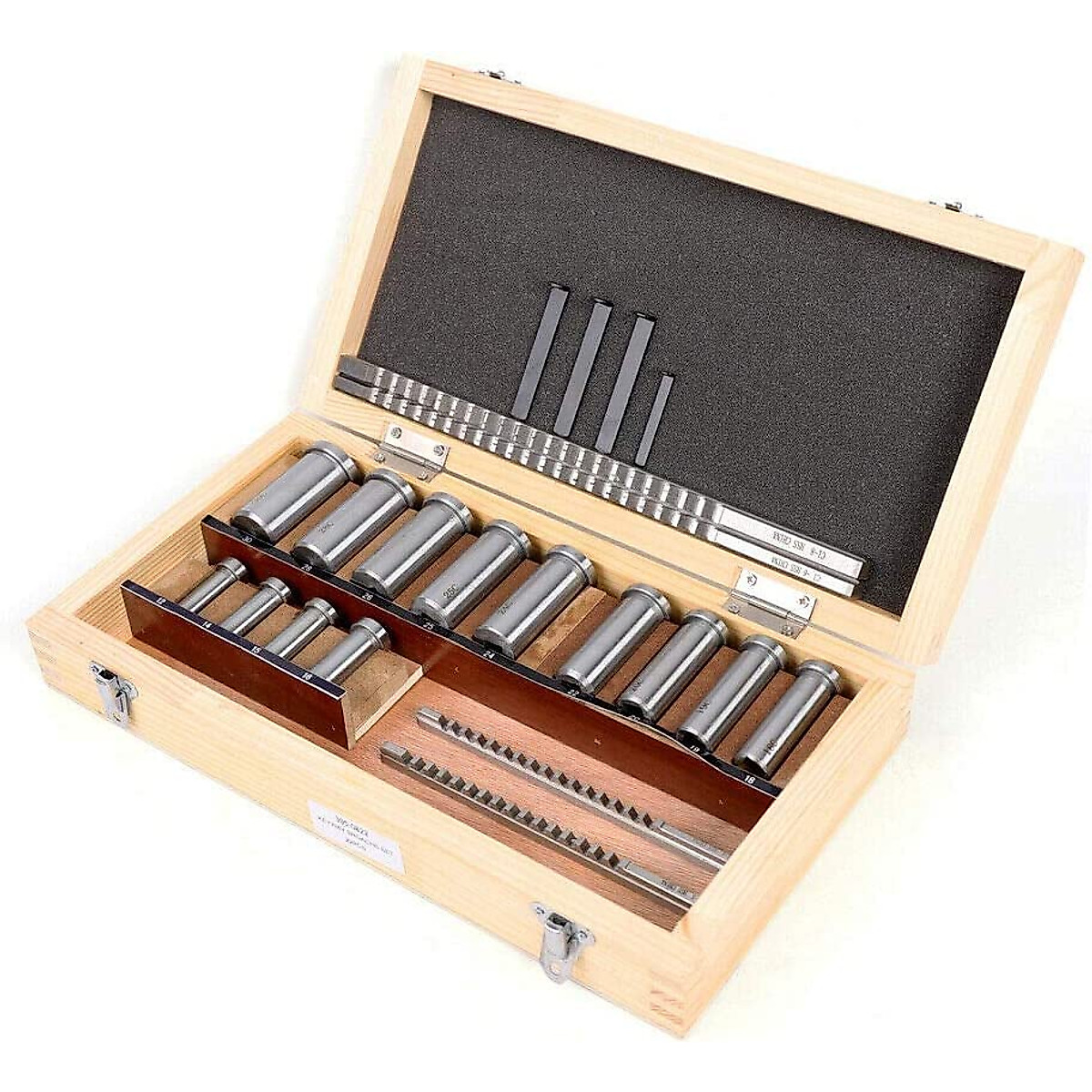 YIYIBYUS 22 Pcs Keyway Broach Kit Collared Bushing Shim Sets,Keyway Broach Sets Metric Size,Broaches, Bushings Shims Metalworking Tool