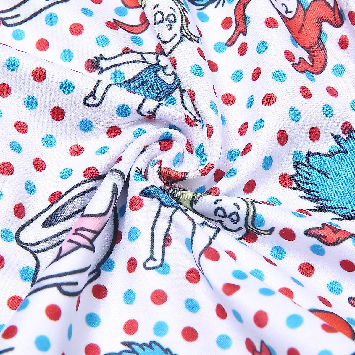 Toddler Girls Cat Pattern Dress Cartoon Twirl Dress Flutter Sleeve Clothes 6-7Y