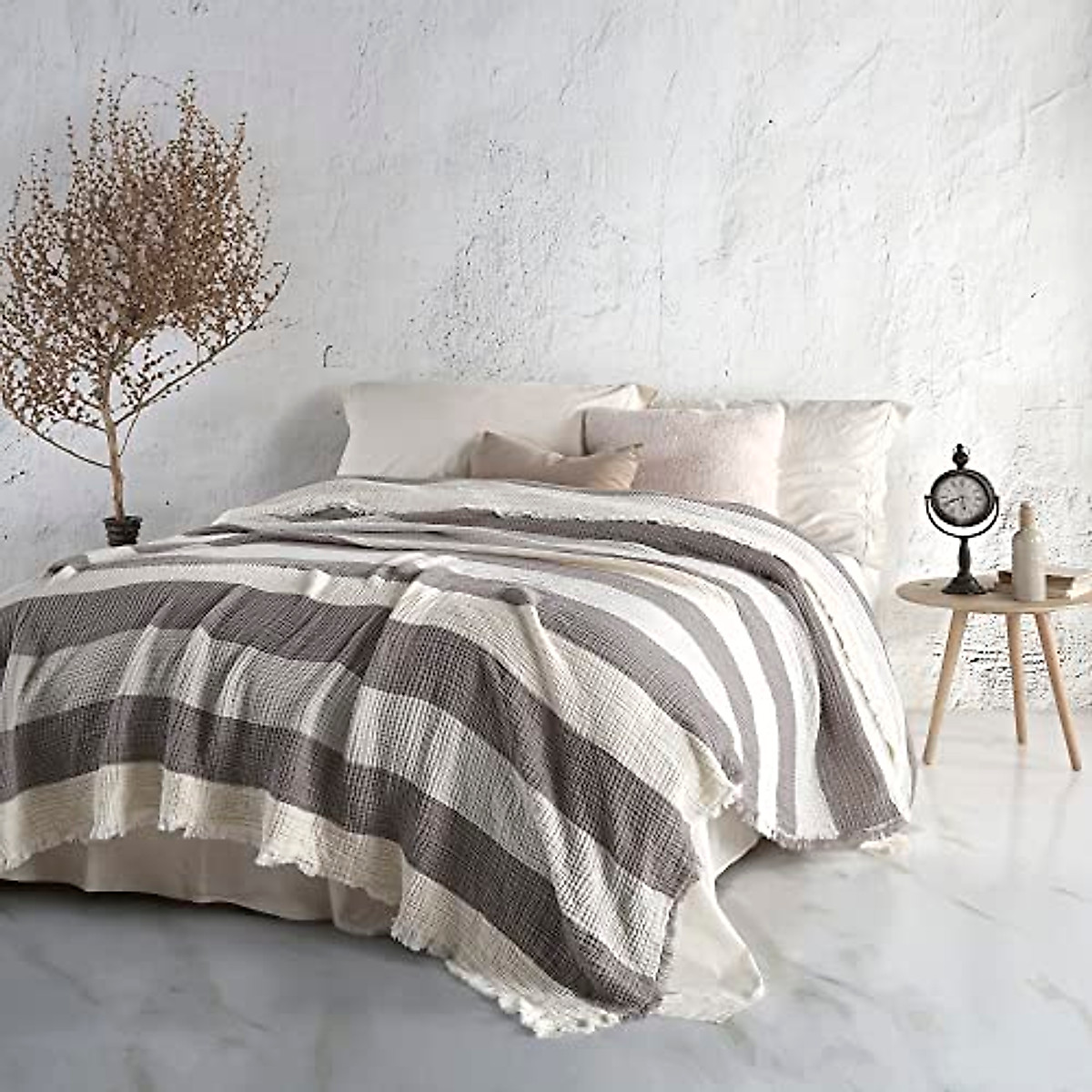 Benva Home Queen Size Cotton Blanket Muslin Throw Blanket for Couch 4-Layer Woven Blanket Breathable Blanket All Season Soft and Lightweight Blankets for Adults Cotton Blanket 90 x 90 inc (Purple)