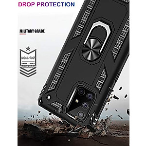 LUMARKE Galaxy A71 5G Case,Pass 16ft. Drop Tested Military Grade Cover with Magnetic Ring Kickstand Compatible with Car Mount Holder,Protective Phone Case for Samsung Galaxy A71 5G Black