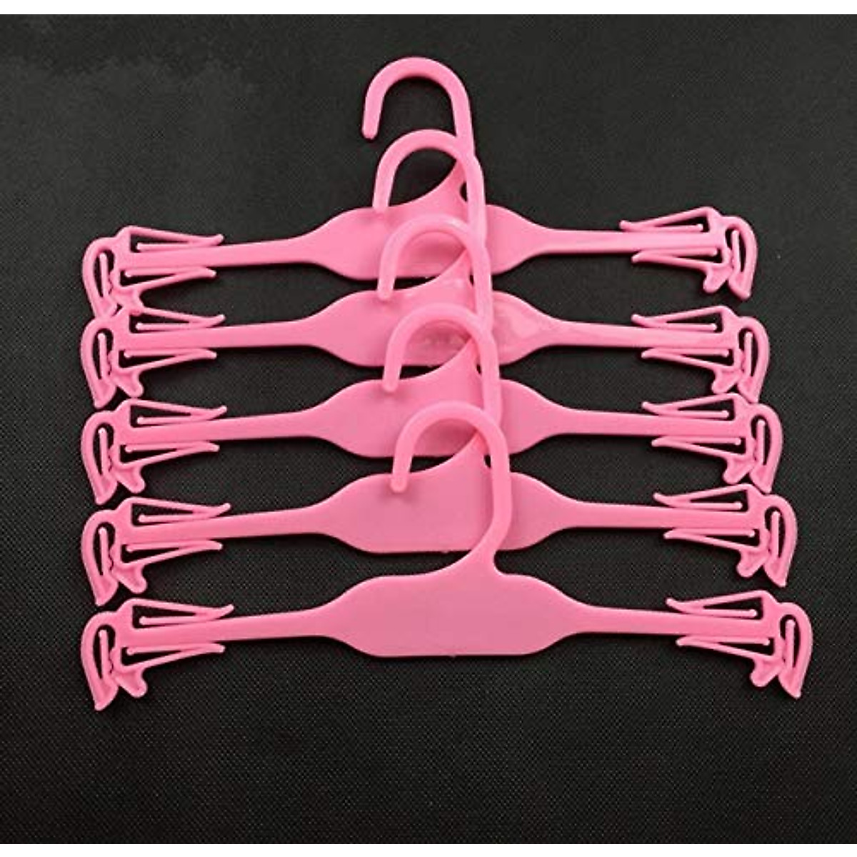WellieSTR Plastic Hangers Sleek, Great for Bras/Panties/Underwear, 10-Inch (Pack of 50 ，Pink)